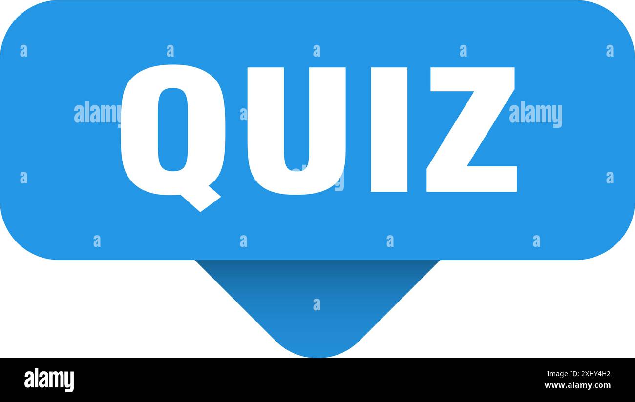 quiz sticker. quiz sign on transparent background. rectangular button ...