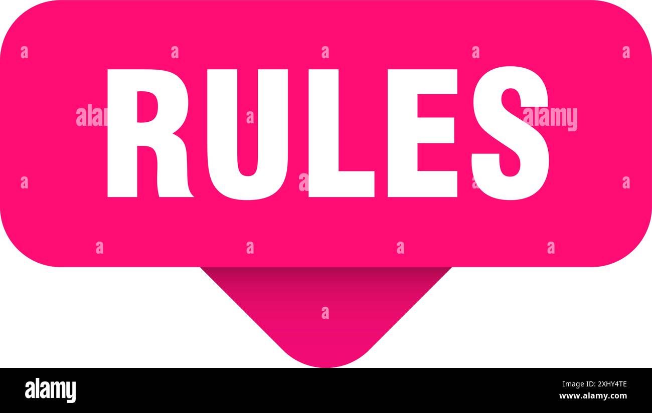 rules sticker. rules sign on transparent background. rectangular button ...