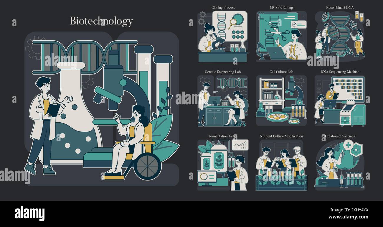 Biotechnology concept. Advanced scientific processes and laboratory ...