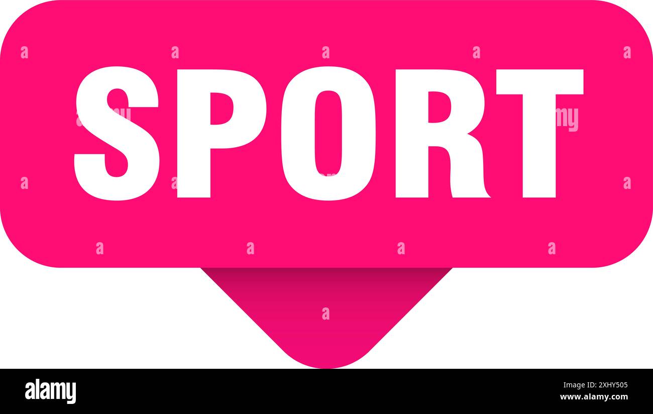 sport sticker. sport sign on transparent background. rectangular button ...