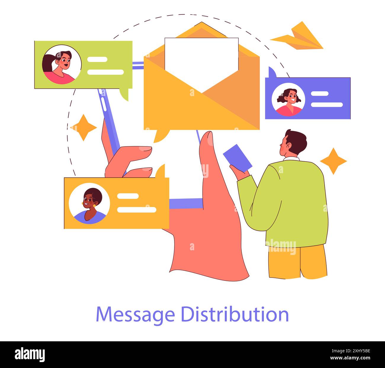 Digital Strategy concept. An illustration of efficient message ...