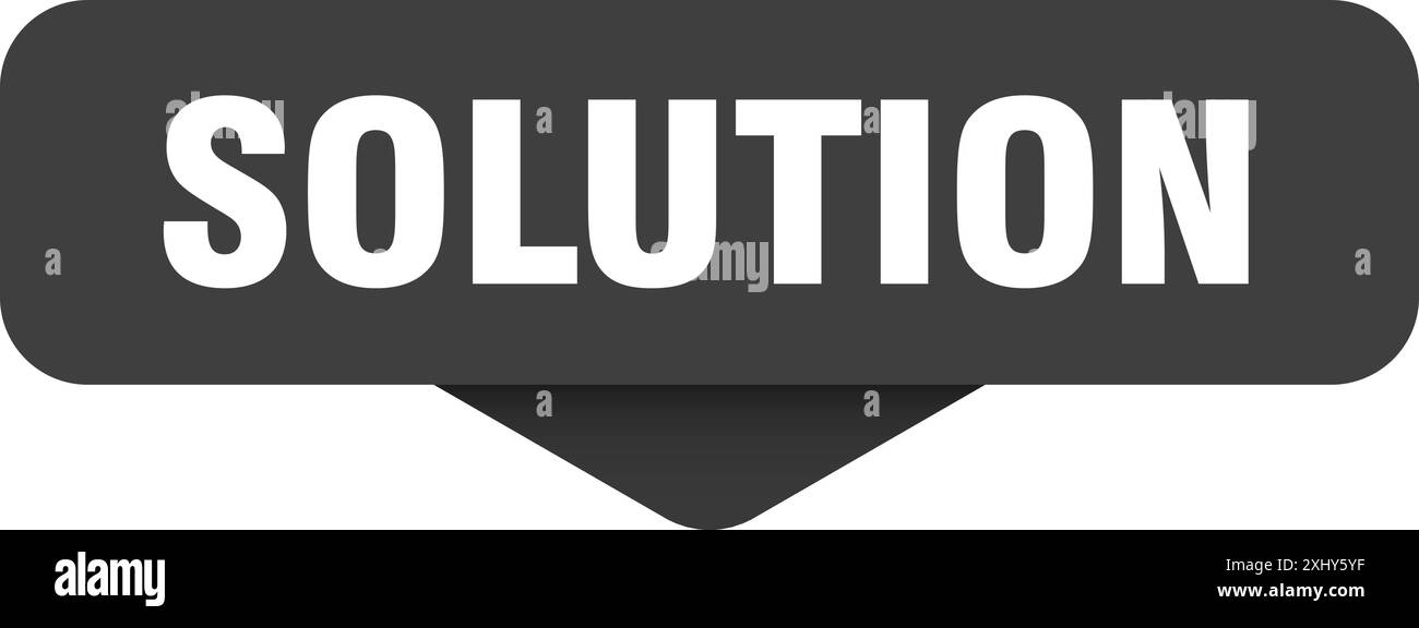 solution sticker. solution sign on transparent background. rectangular ...