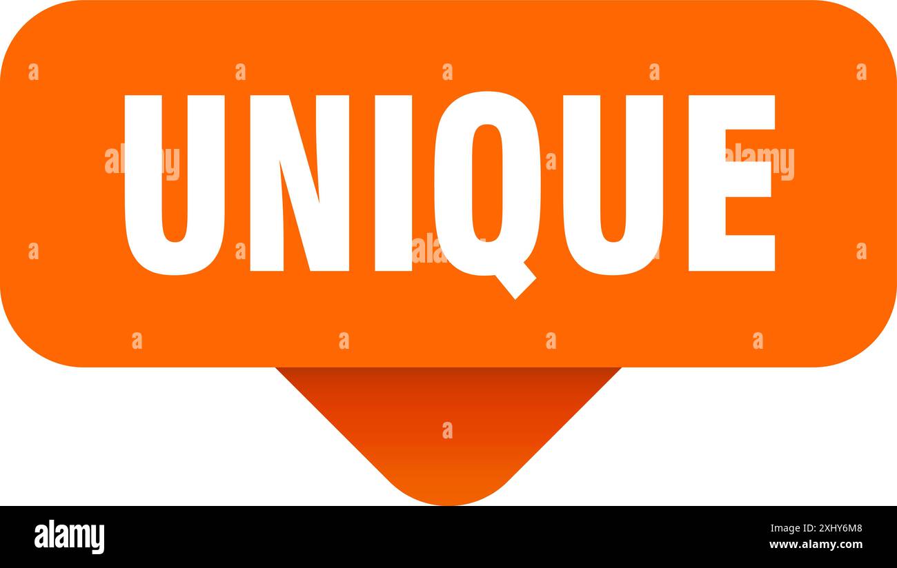 unique sticker. unique sign on transparent background. rectangular ...