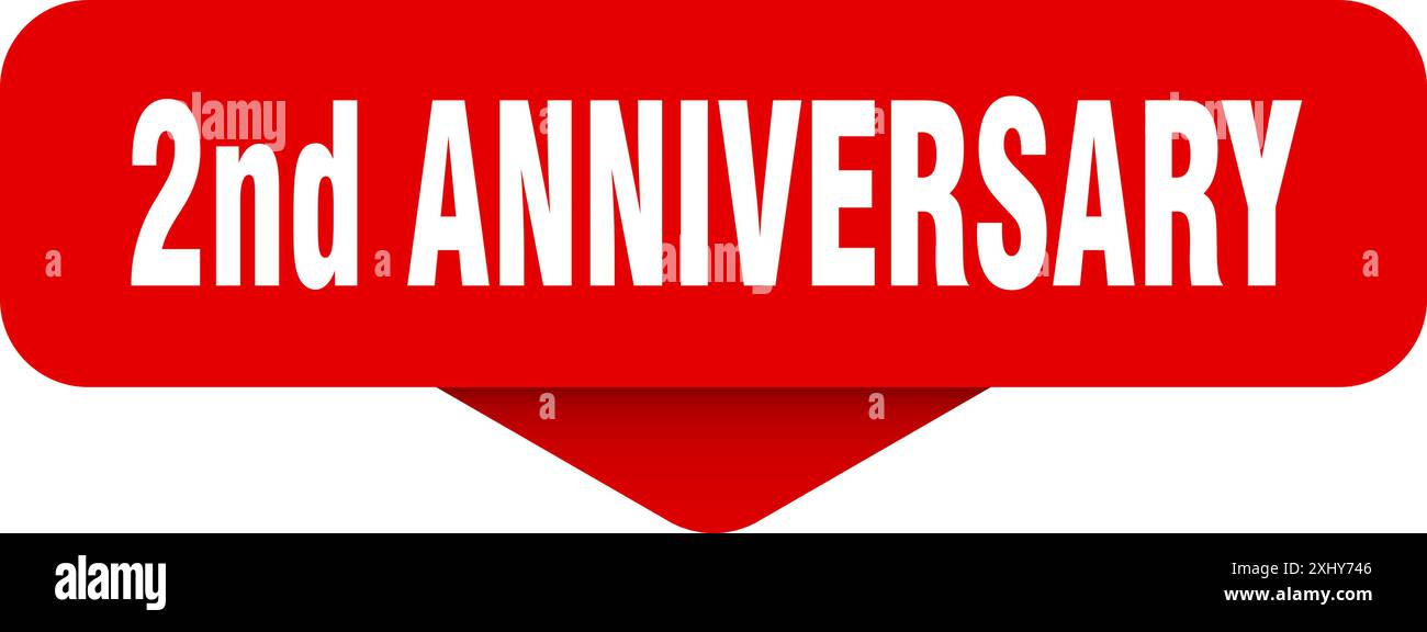 2nd anniversary sticker. 2nd anniversary sign on transparent background ...