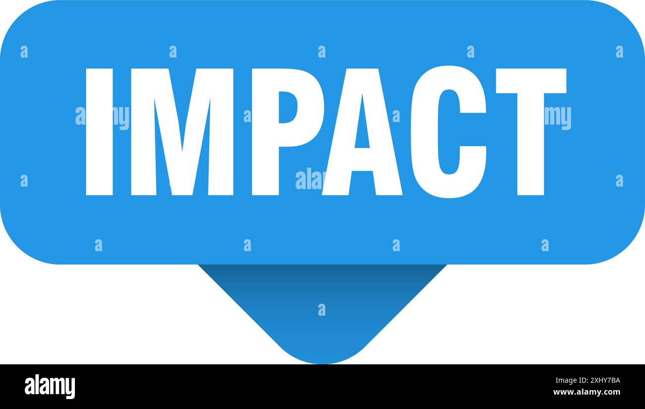 impact sticker. impact sign on transparent background. rectangular ...