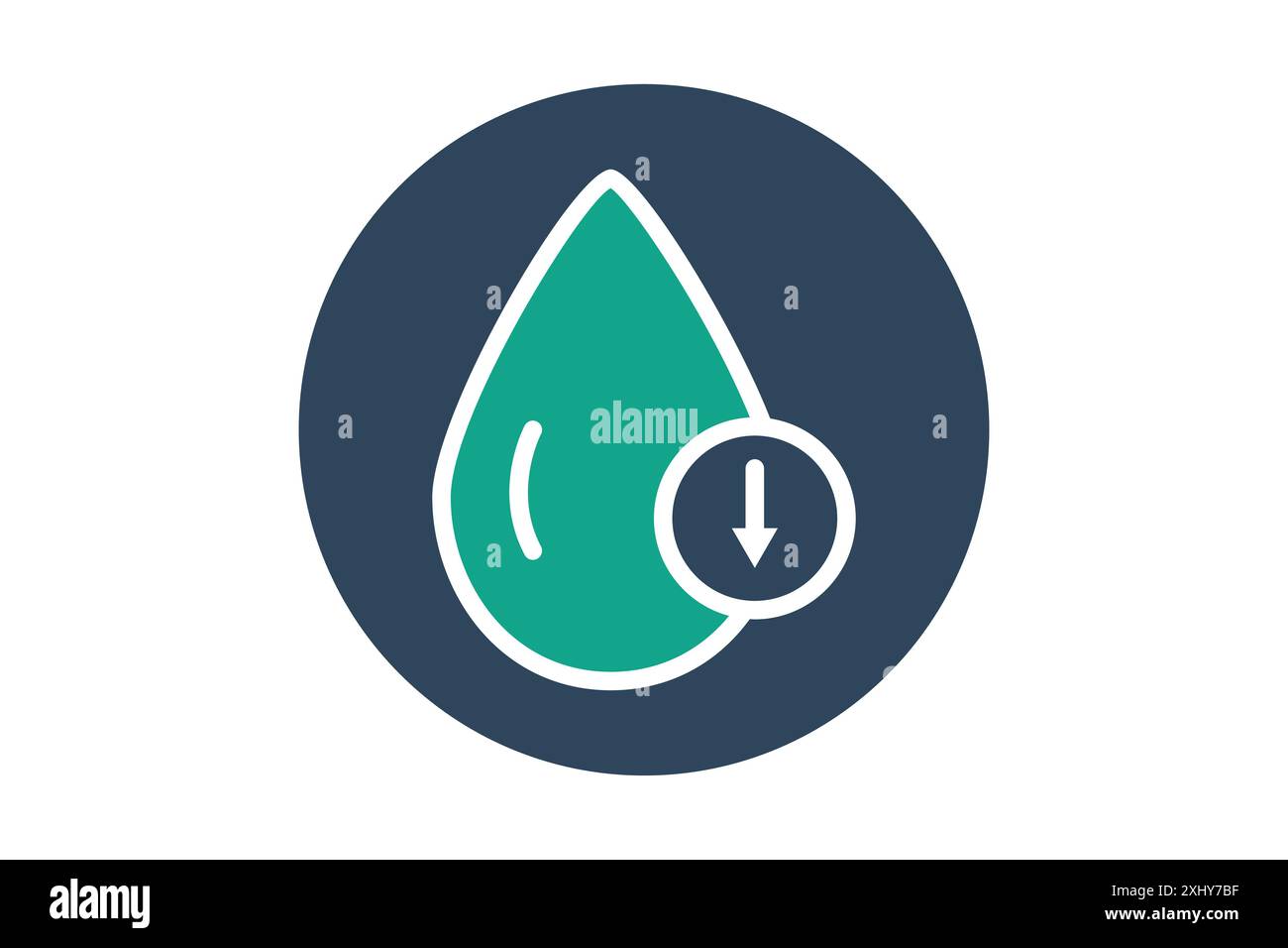 Low fat icon. water drop with arrow. icon related to fat content. solid ...