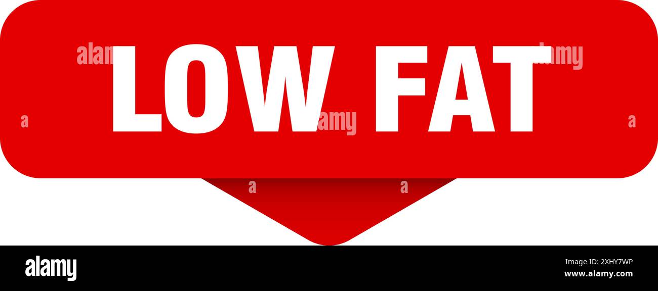 low fat sticker. low fat sign on transparent background. rectangular ...