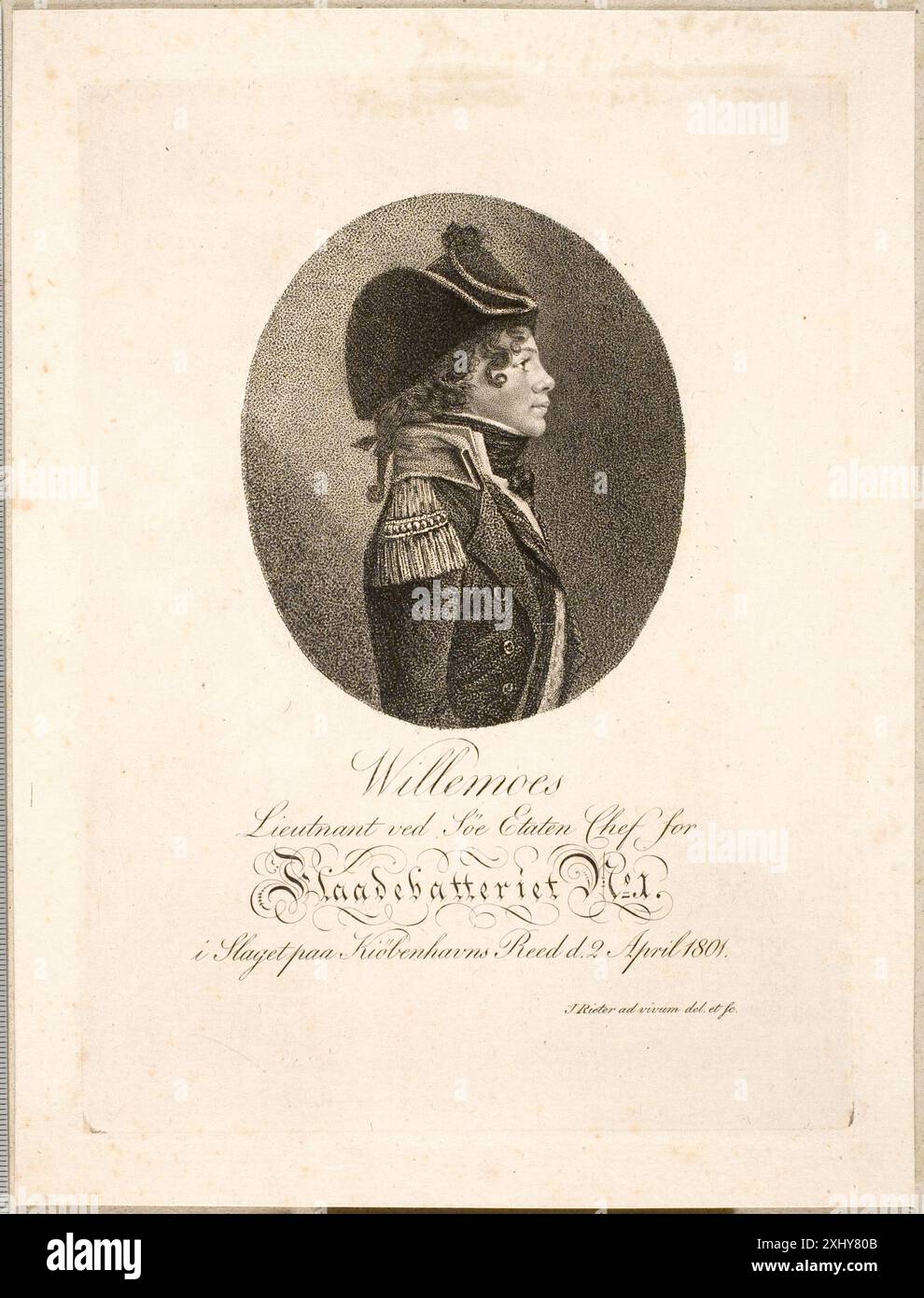 Portrait of Peter Willemoes Rieter, Jacob 1758 - 1823 Etching, Print ...