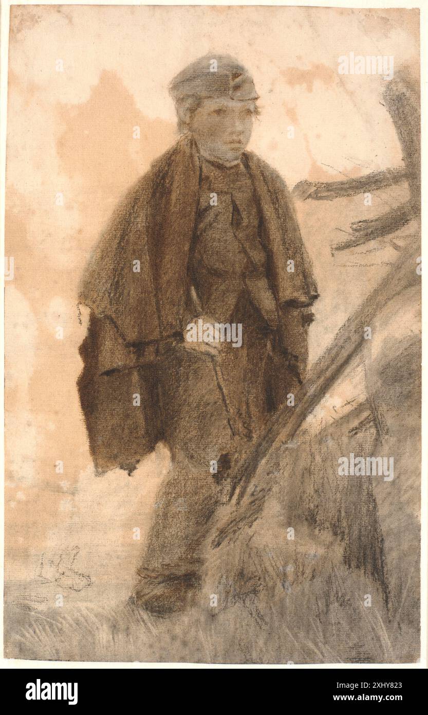 Drawing by L.A. Ring depicting a guardian boy, showing posture, clothing, and facial expression ...