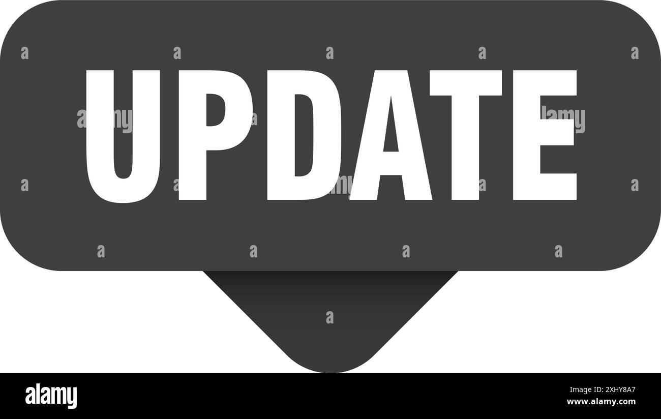 update sticker. update sign on transparent background. rectangular ...