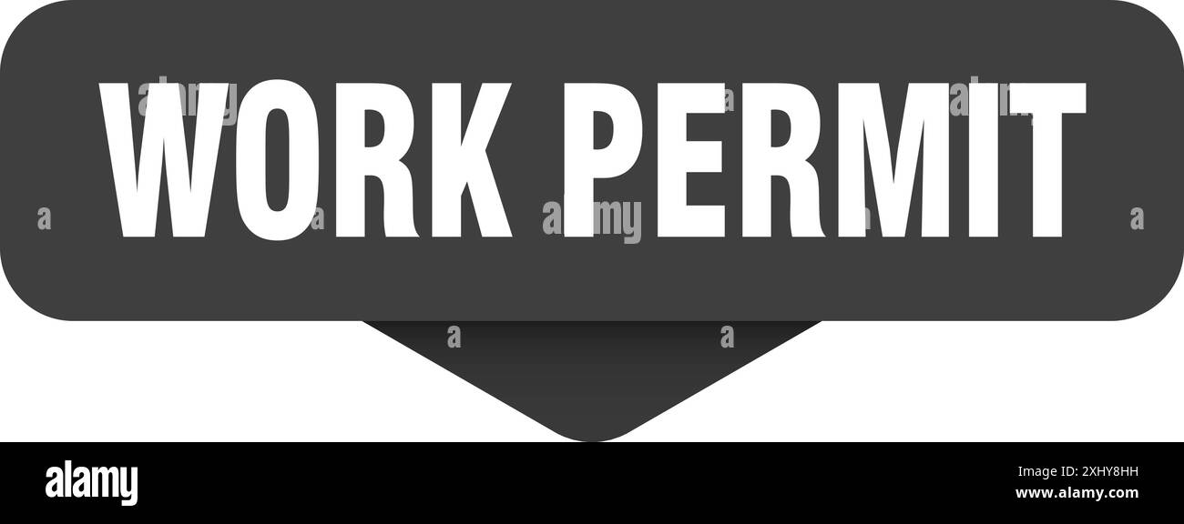 work permit sticker. work permit sign on transparent background ...