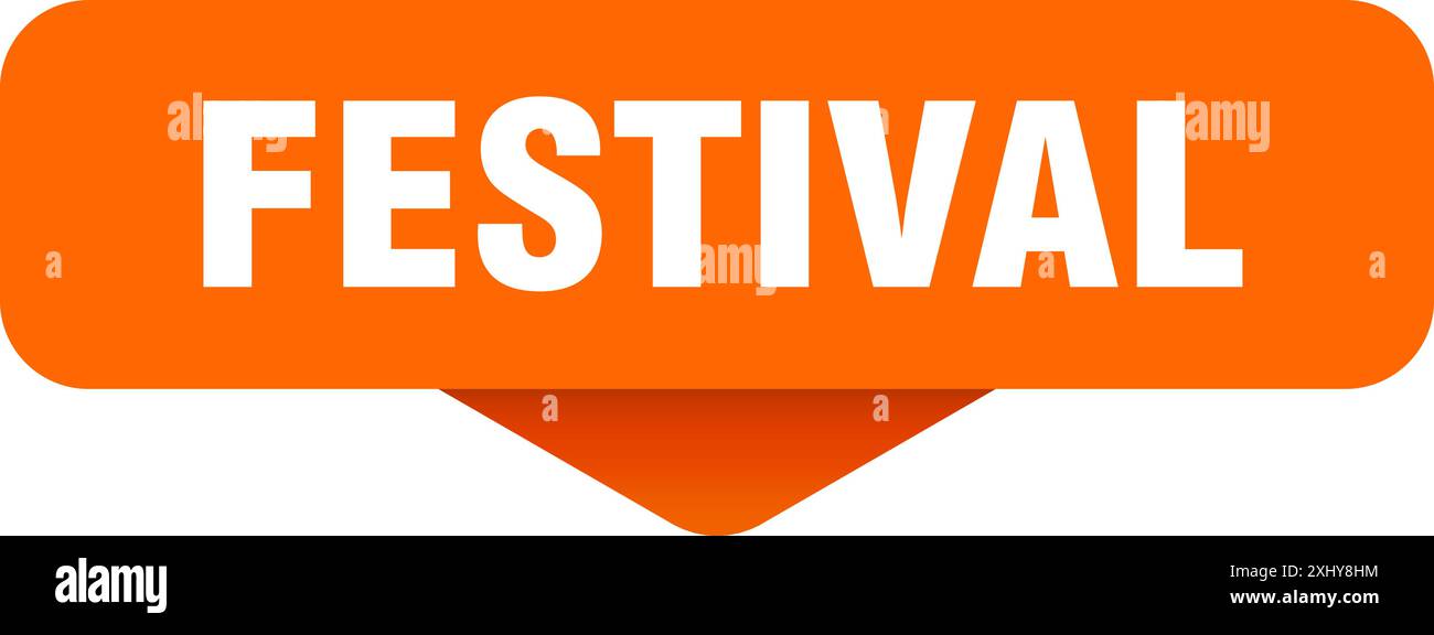 festival sticker. festival sign on transparent background. rectangular ...
