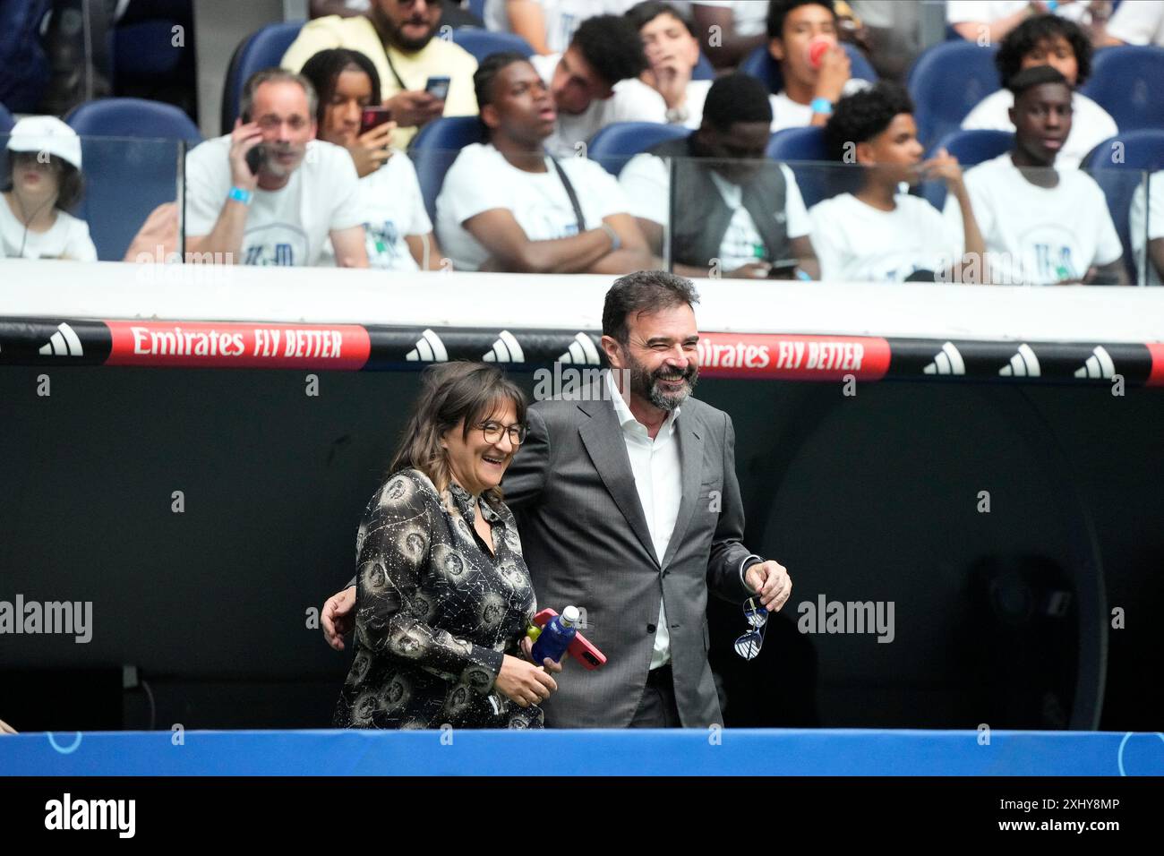 Kylian Mbappe mother during the Kylian Mbappe presentation at Santiago ...