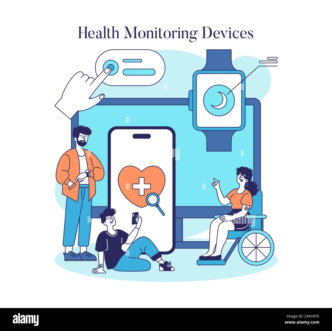 Health Monitoring Devices concept. People use advanced technology for ...