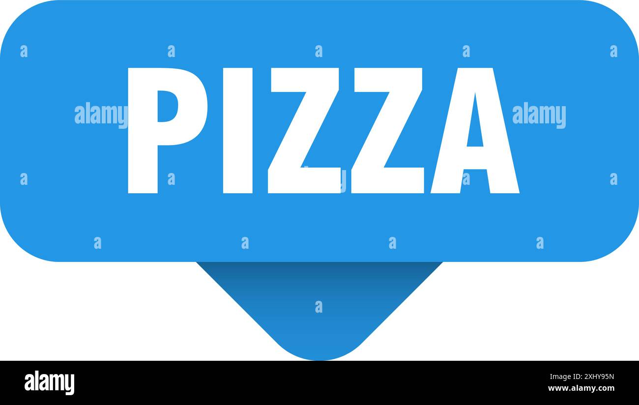 pizza sticker. pizza sign on transparent background. rectangular button ...