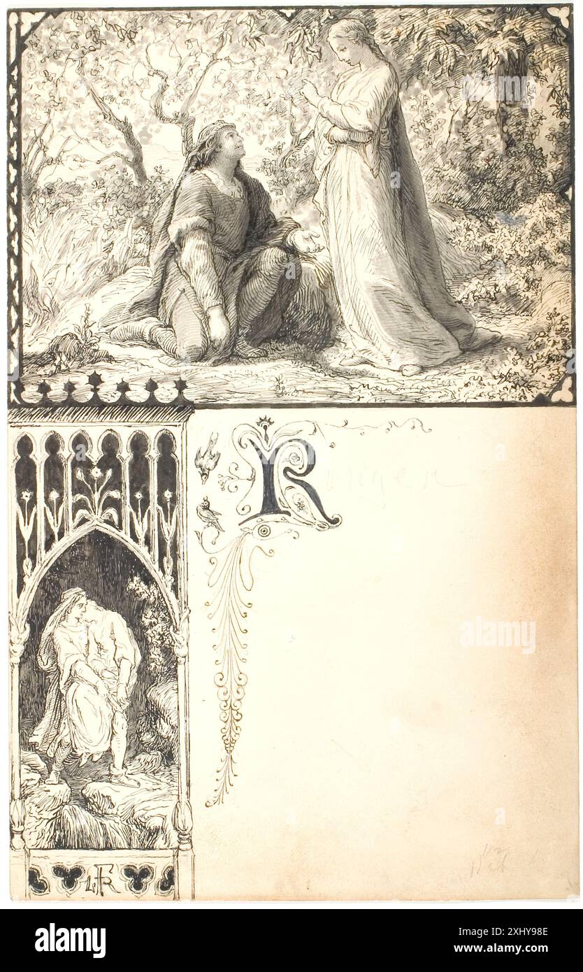 Lorenz Frølich (1820–1908) created a drawing titled 'The Ring,' serving ...