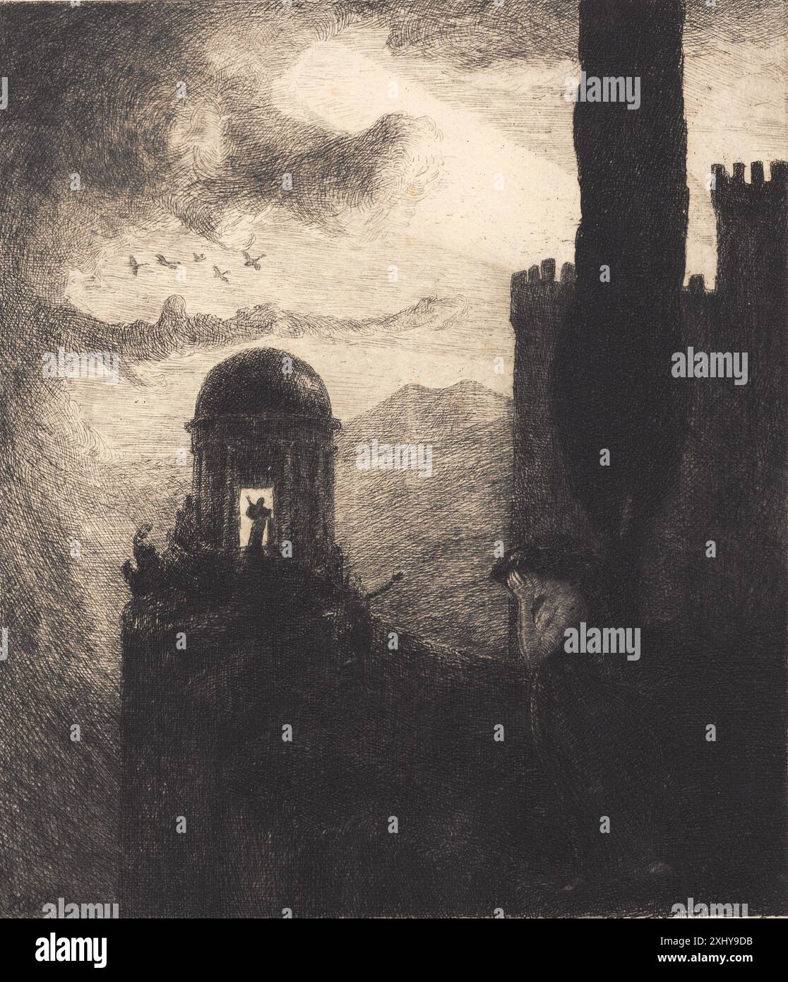 Scirocco Hansen, Hans Nikolaj 1853 - 1923 Etching, Print Scirocco Stock ...