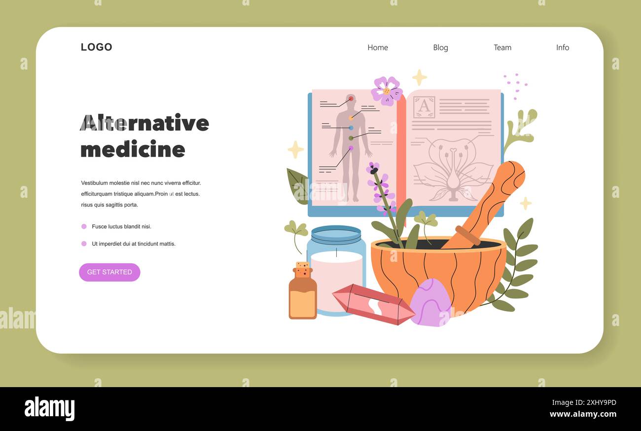 Alternative Medicine concept. Digital illustration of holistic healing ...