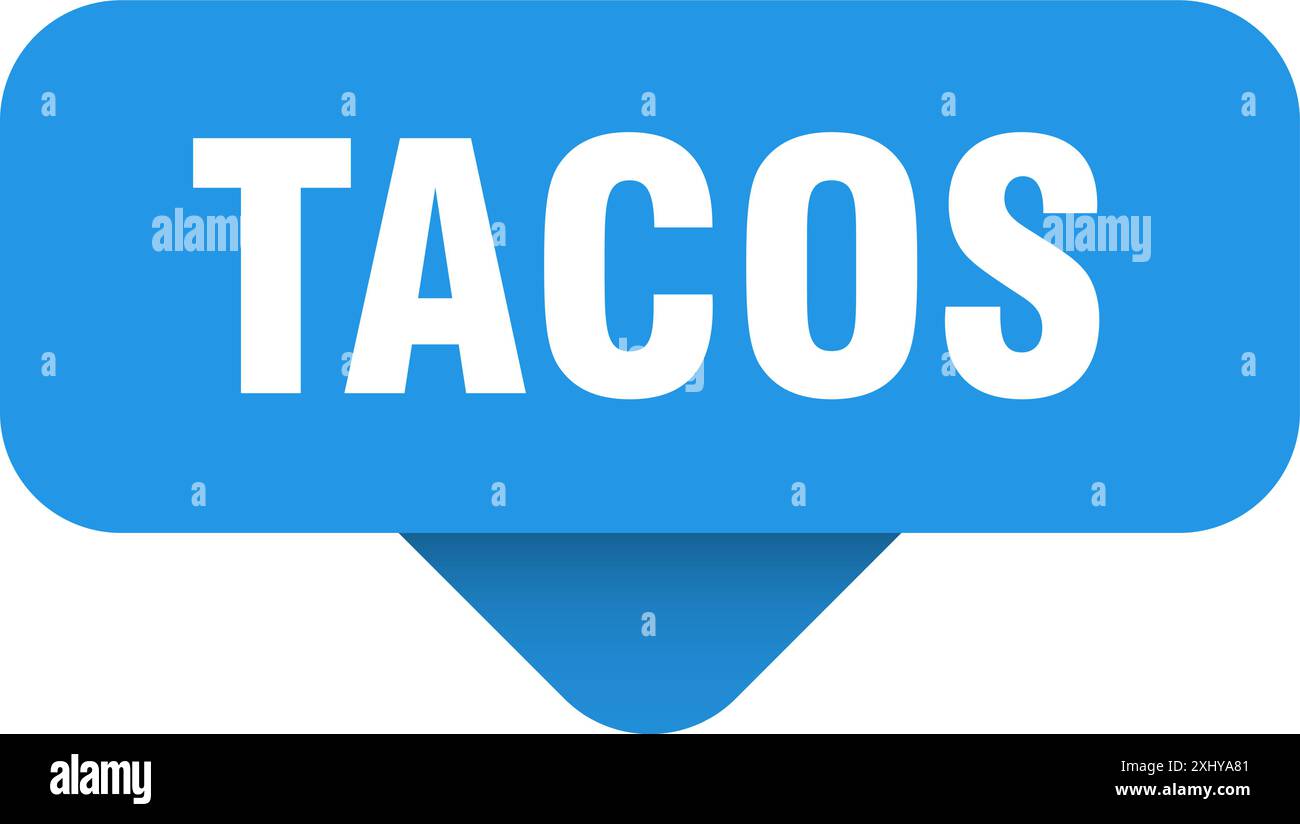 tacos sticker. tacos sign on transparent background. rectangular button ...