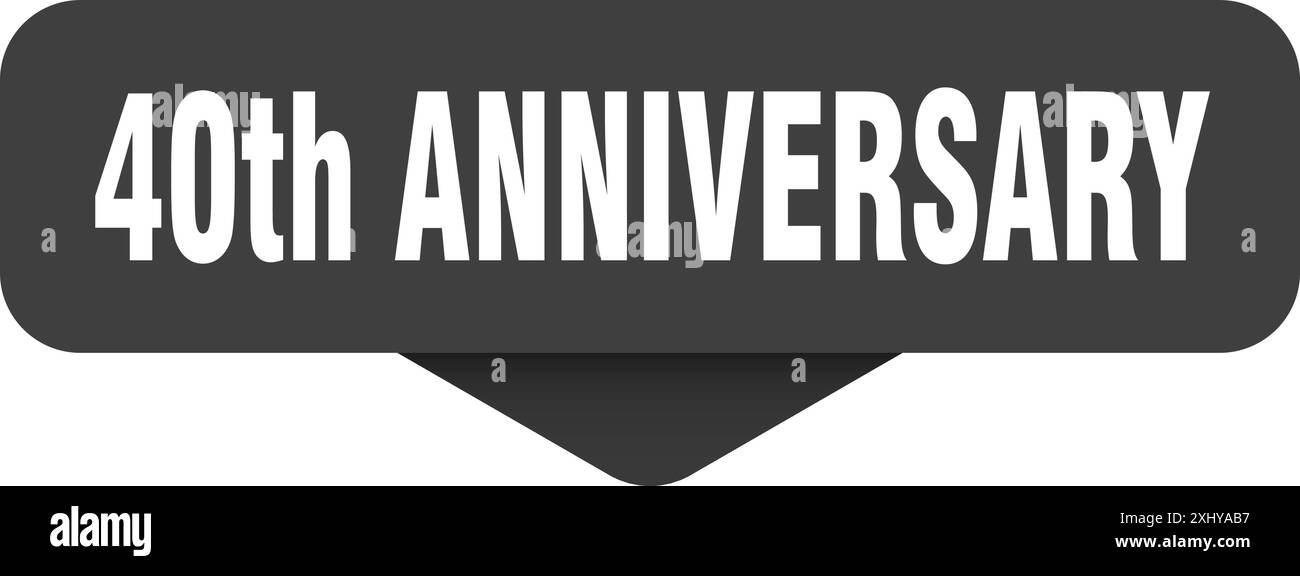 40th anniversary sticker. 40th anniversary sign on transparent ...