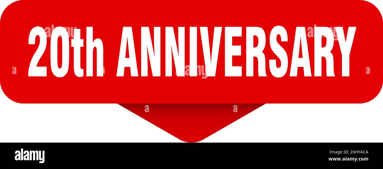 20th anniversary sticker. 20th anniversary sign on transparent ...