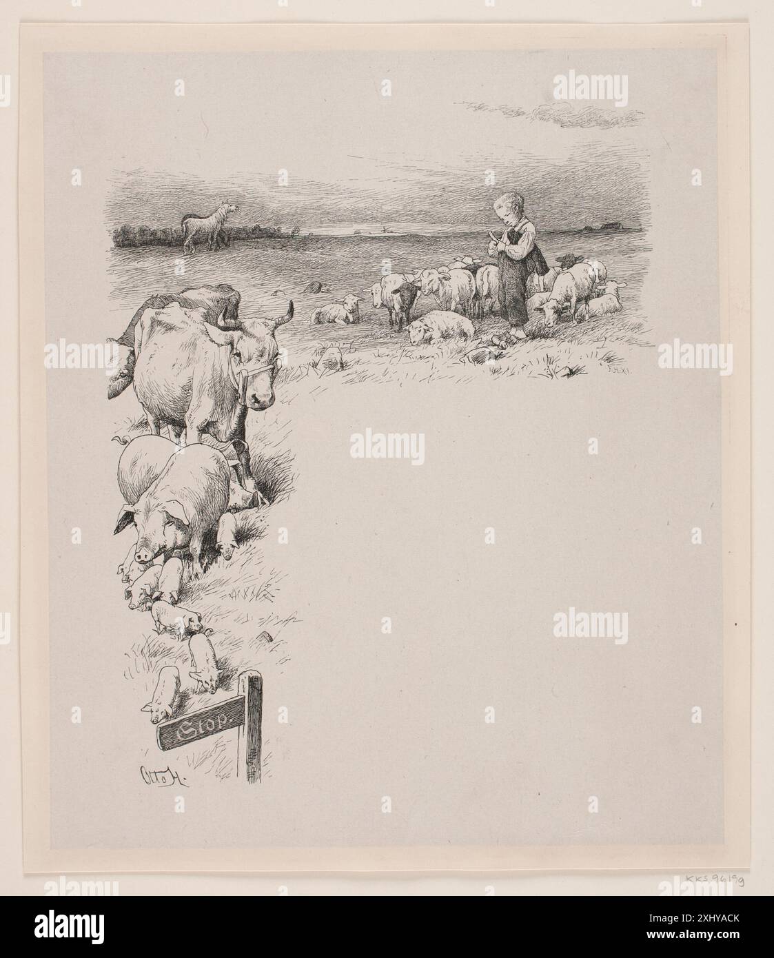 Illustration to Christian Winther, "Chresten and Lene Bøhme, Waldemar ...