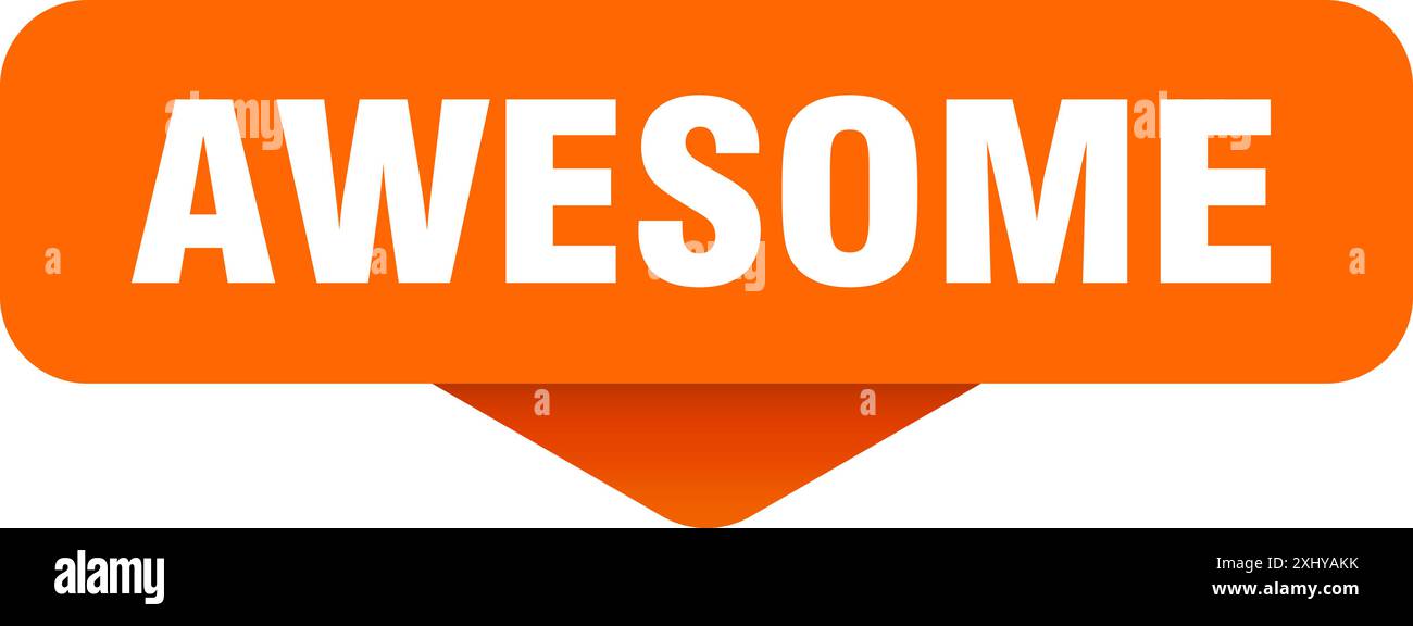 awesome sticker. awesome sign on transparent background. rectangular ...