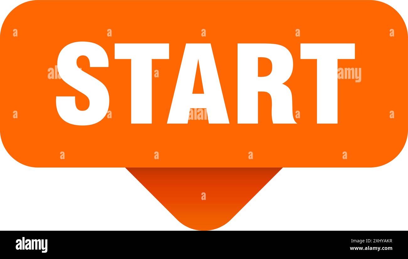 start sticker. start sign on transparent background. rectangular button ...