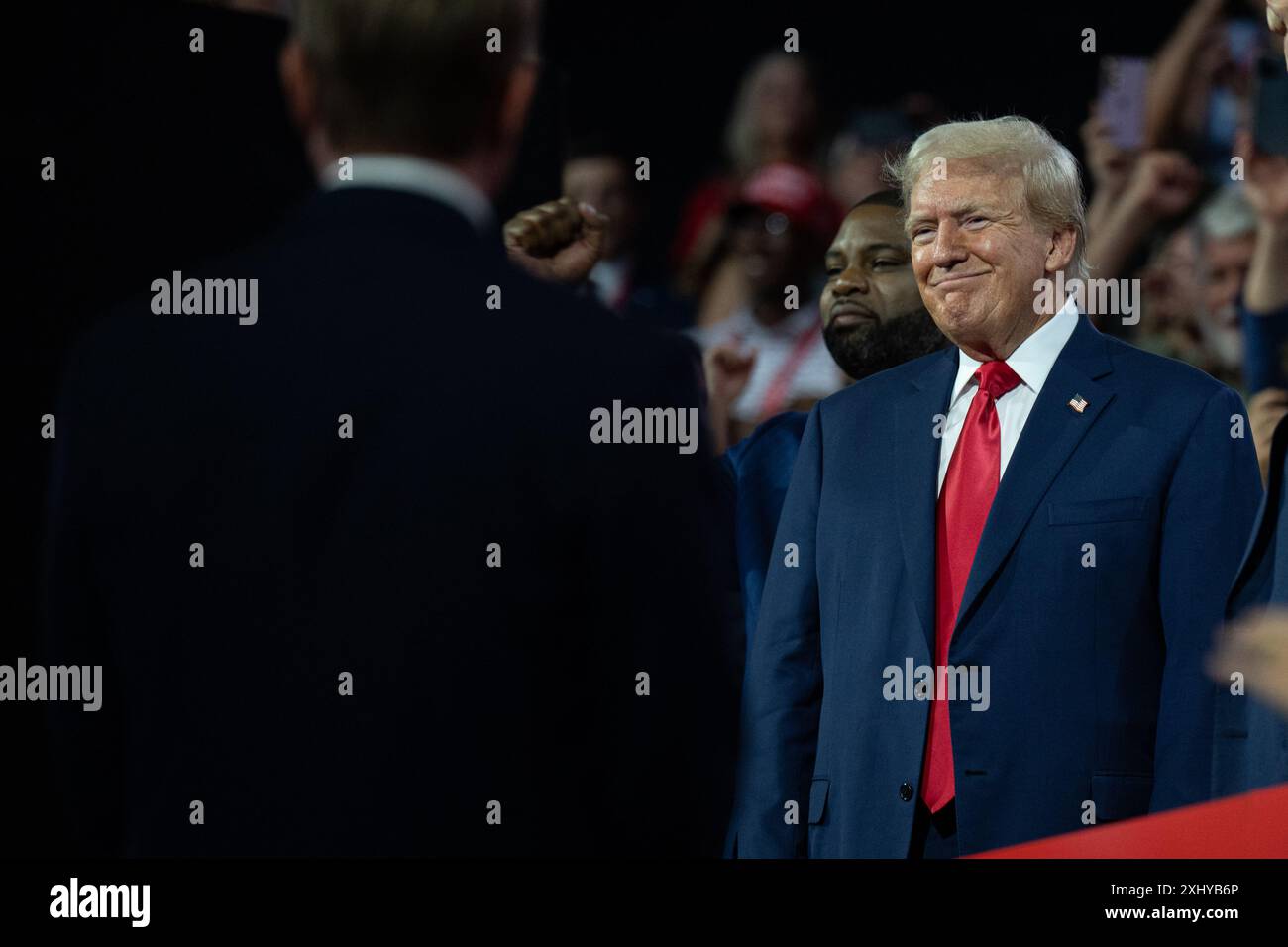 Milwaukee, USA. 15th July, 2024. Former US President Donald J Trump ...