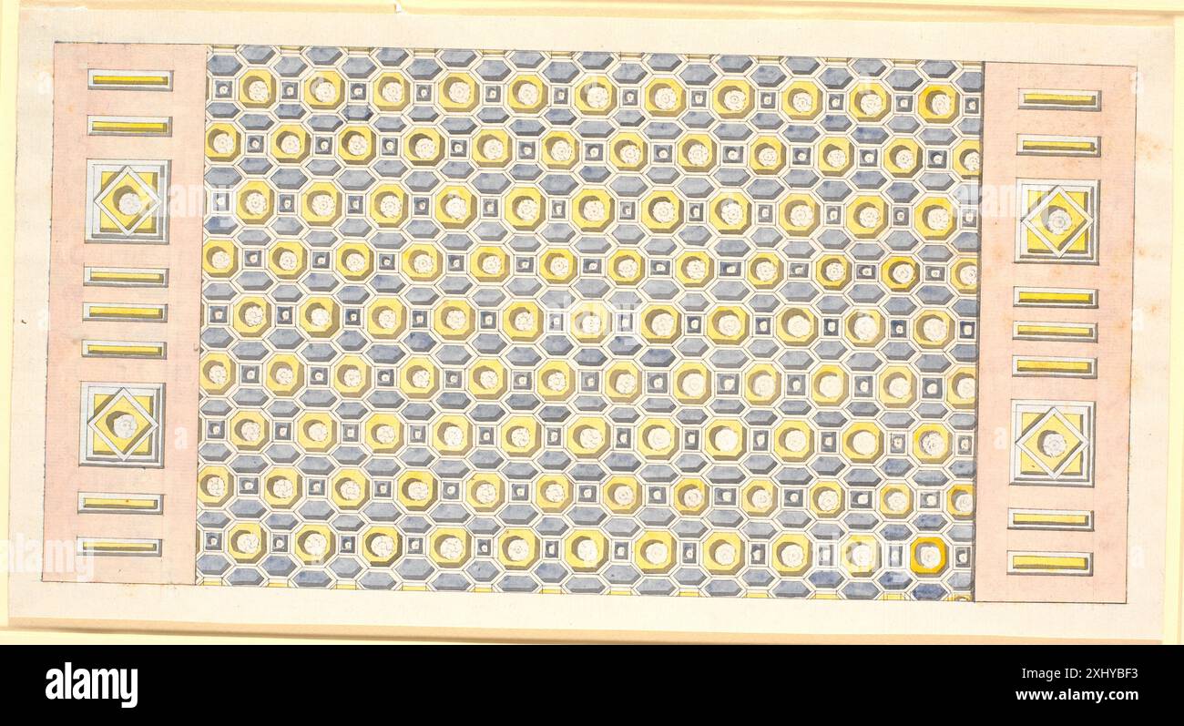 Draft of a ceiling with octagonal, hexagonal and square cassettes in ...