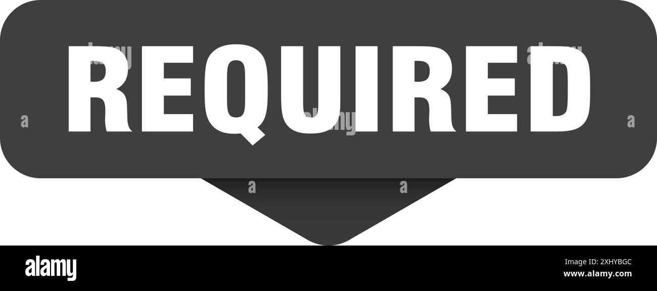 required sticker. required sign on transparent background. rectangular ...