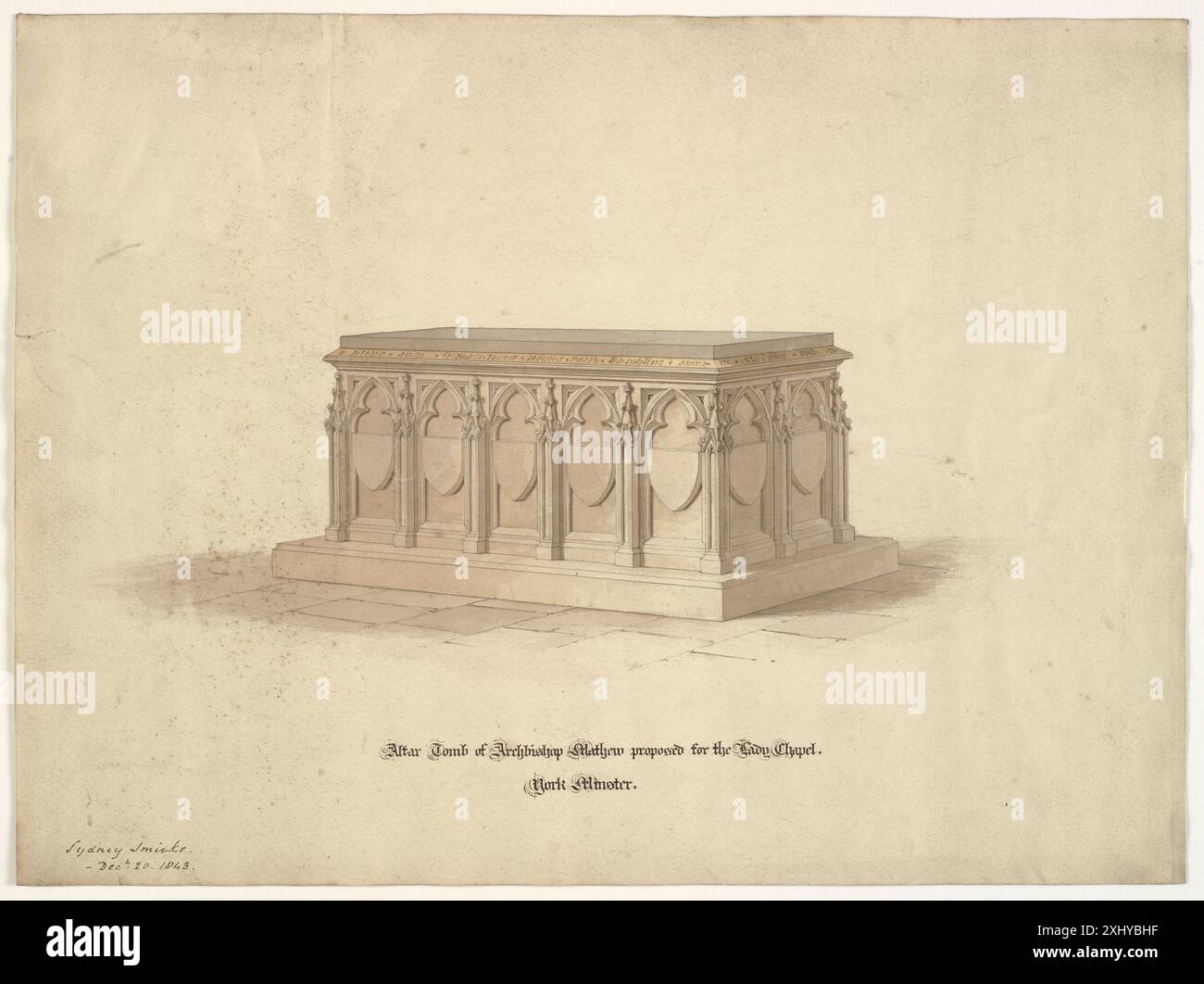 Design for the altar tomb of Archbishop Mathew in York Minster Smirke ...