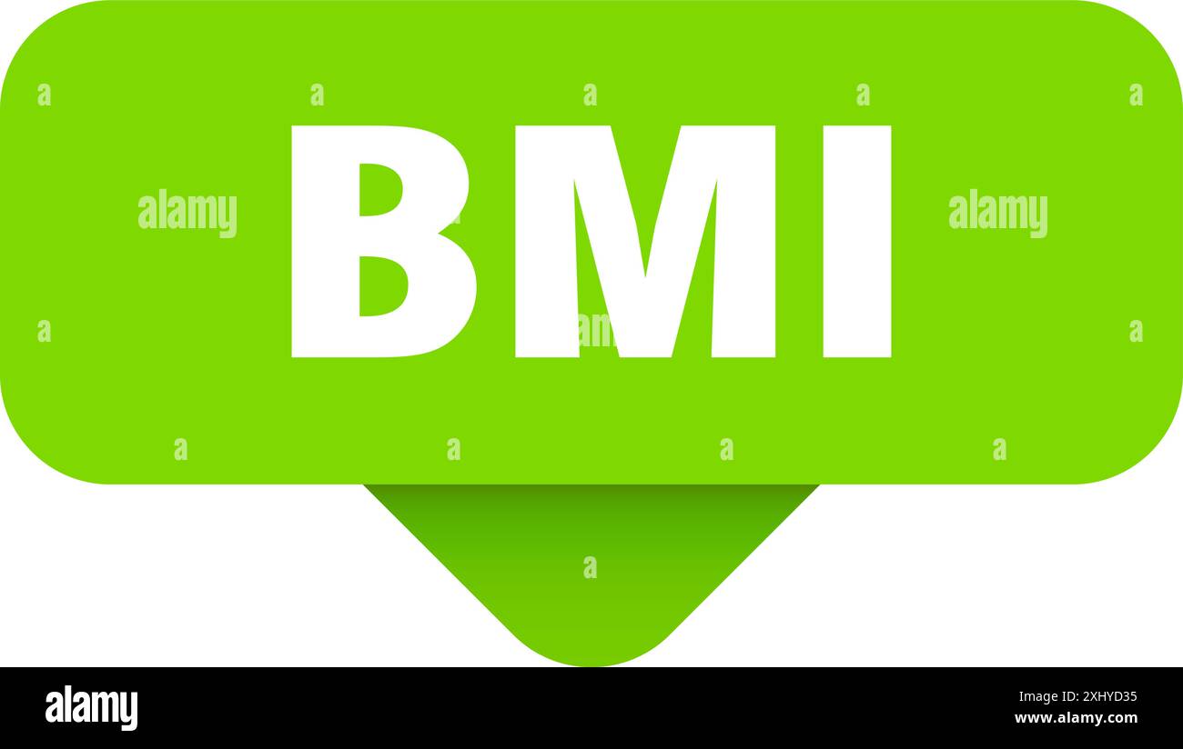 bmi sticker. bmi sign on transparent background. rectangular button ...