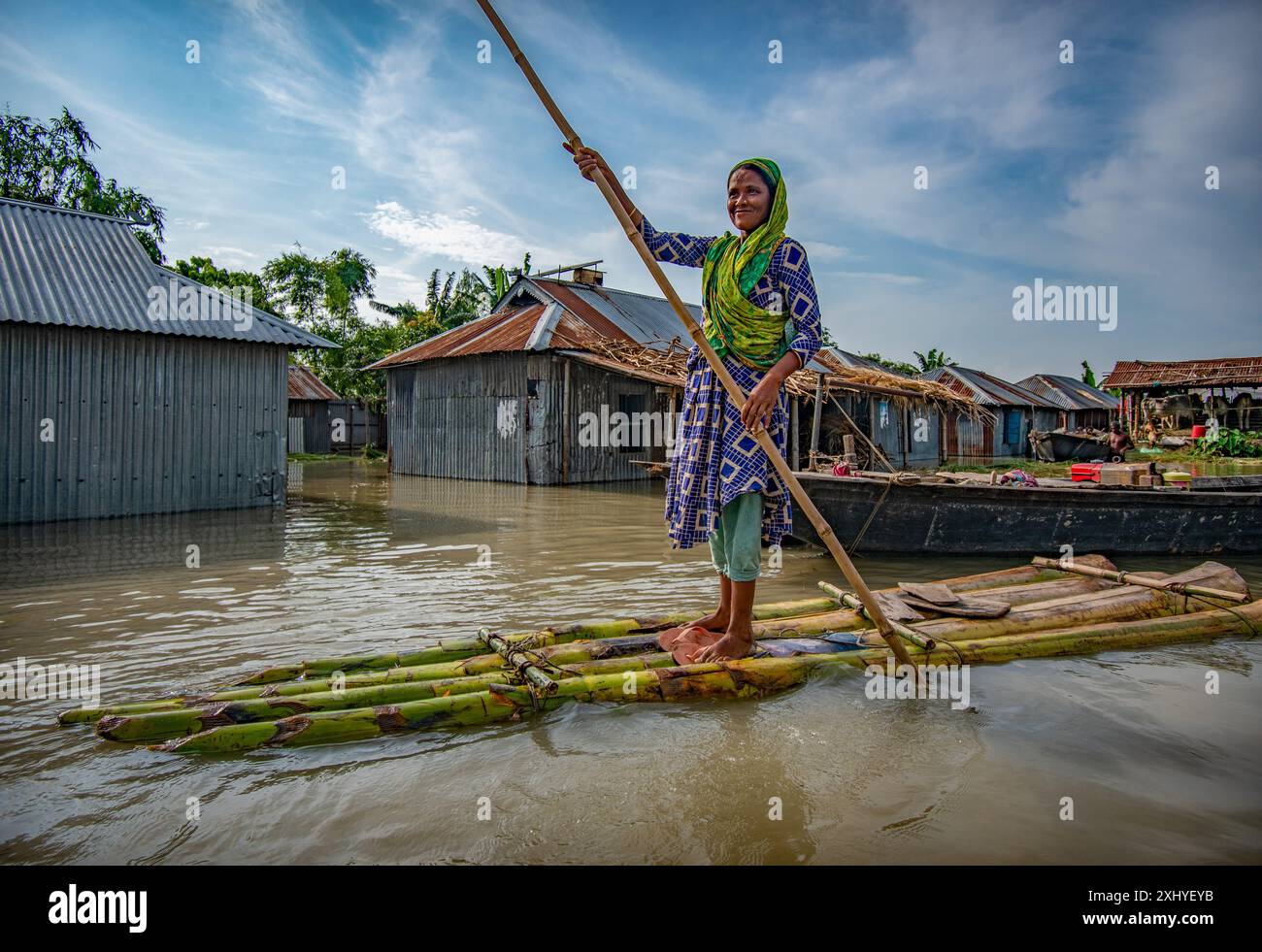 Flood affected villages in Northern Bangladesh, highlighting the ...