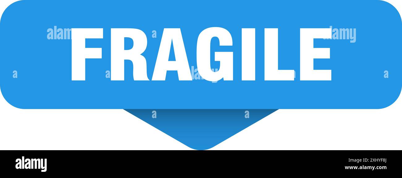 fragile sticker. fragile sign on transparent background. rectangular ...
