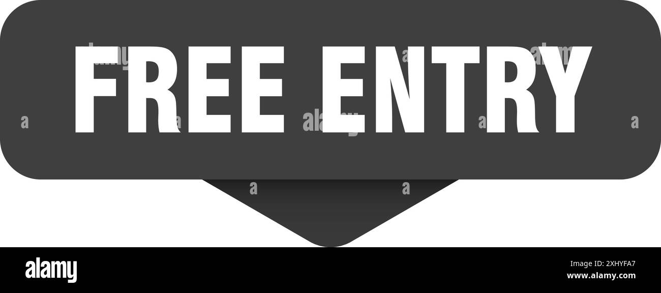 free entry sticker. free entry sign on transparent background. rectangular button Stock Vector ...