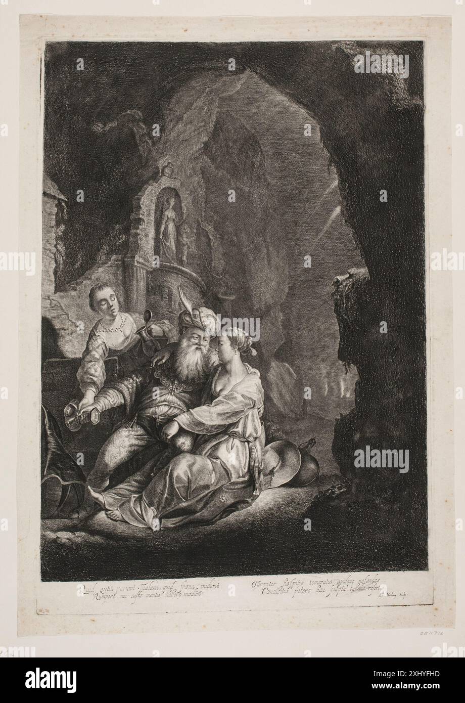 Loth and his daughters Haelwegh, Albert 1598 - 1673 Engraving, Print ...