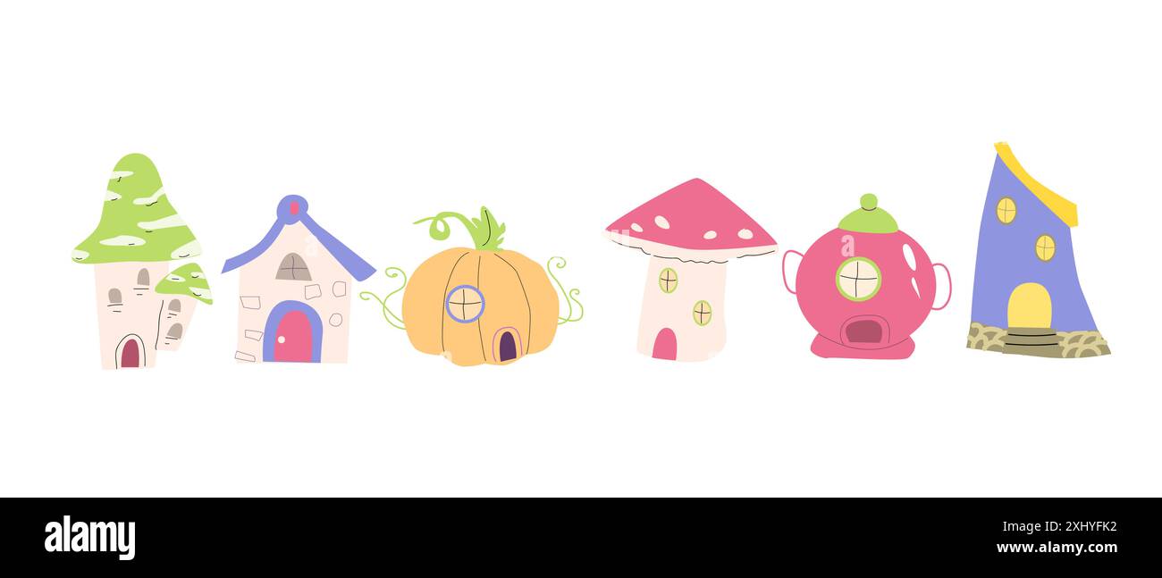 fairy house or castle pack. Set of childrens magic elements for ...