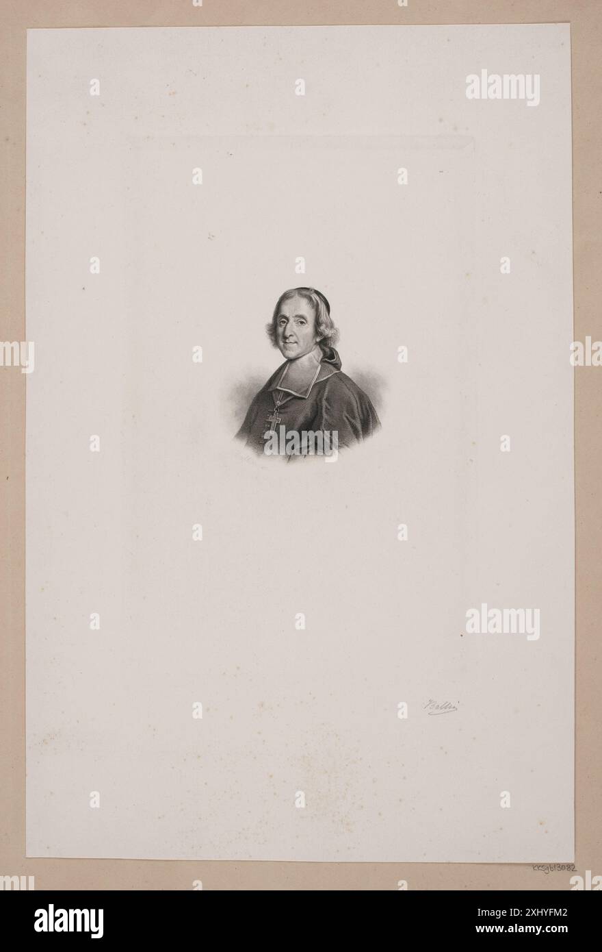 This engraving by Joel Ballin depicts Cardinal Fenelon, French Roman ...