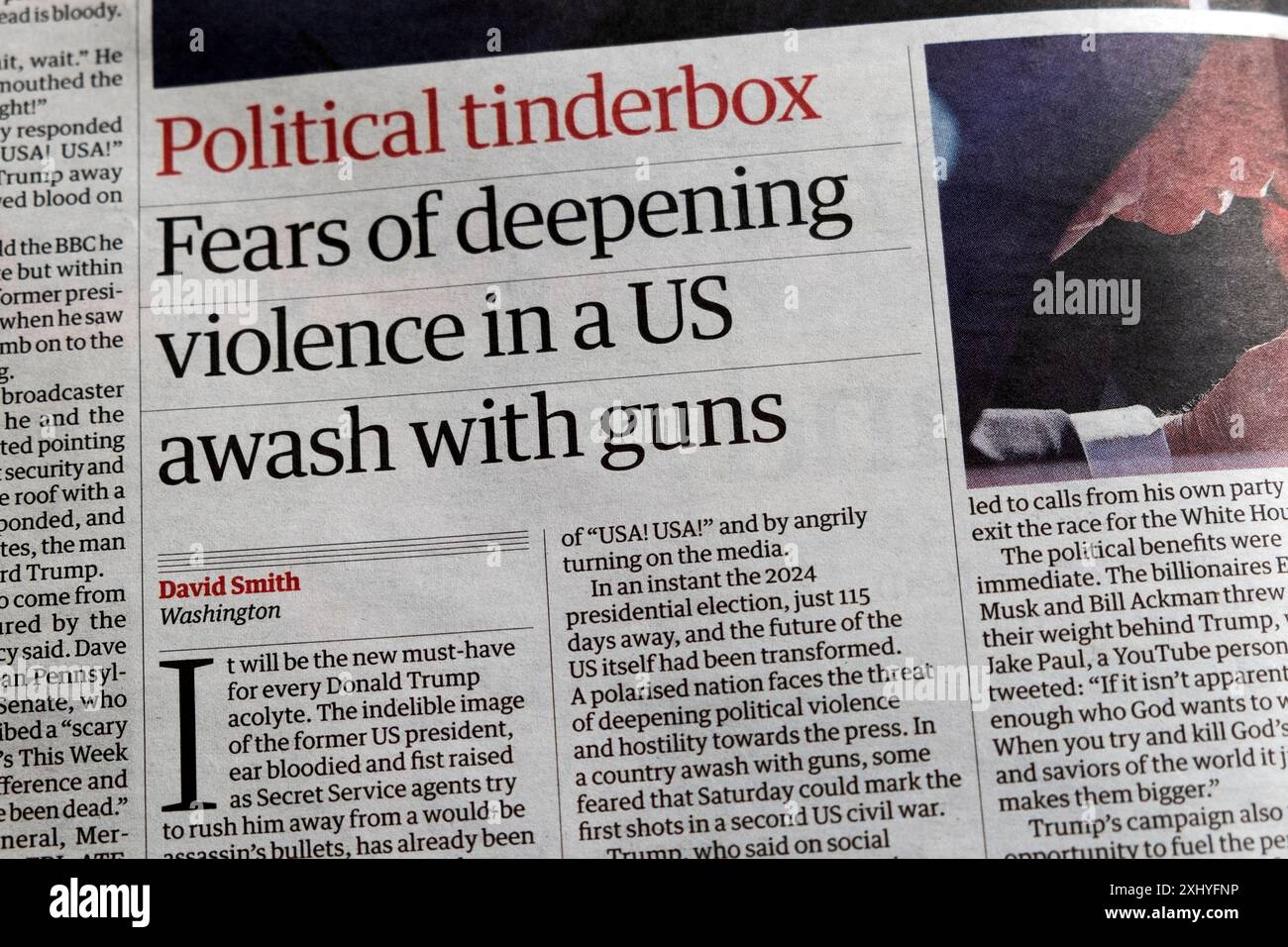 'Political tinderbox Fears of deepening violence in a US awash with ...