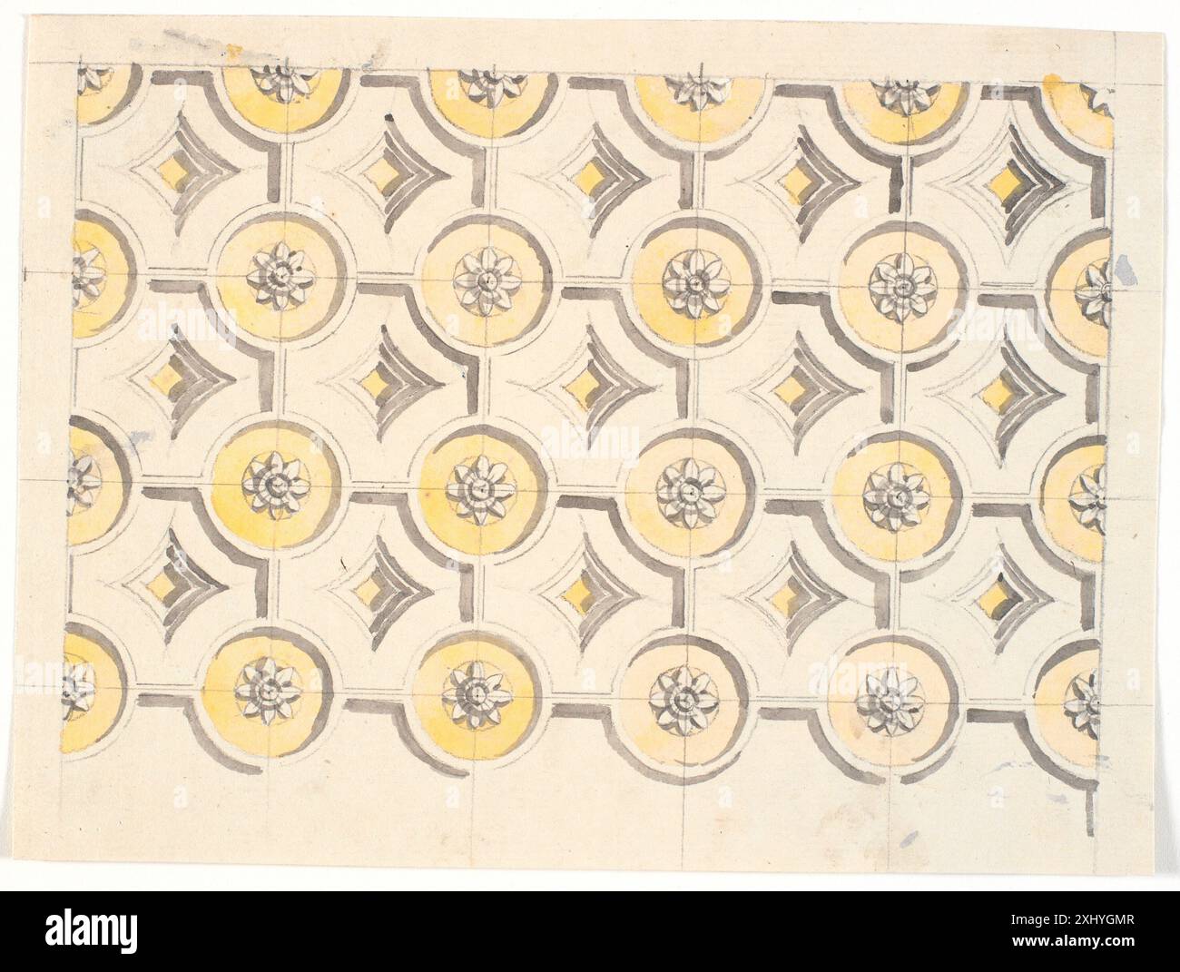 Draft of a ceiling with circular cassettes in yellow Abildgaard ...