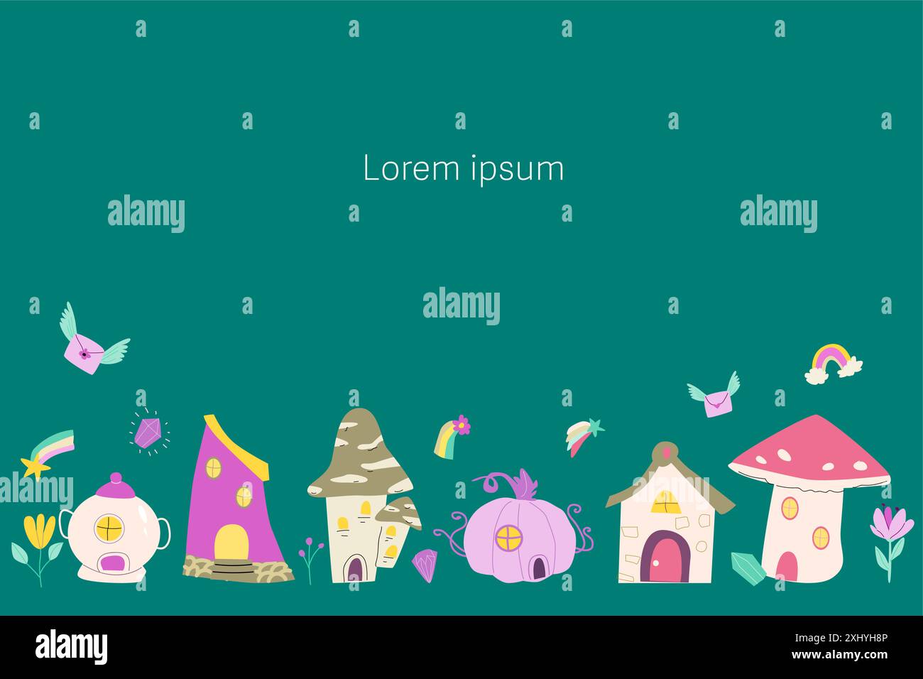 Childrens fairy background for cover, postcard, greeting card. Magic ...