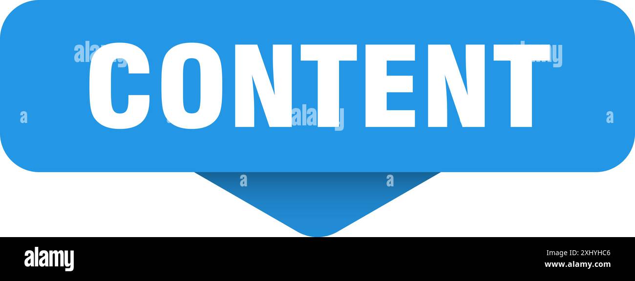 content sticker. content sign on transparent background. rectangular ...