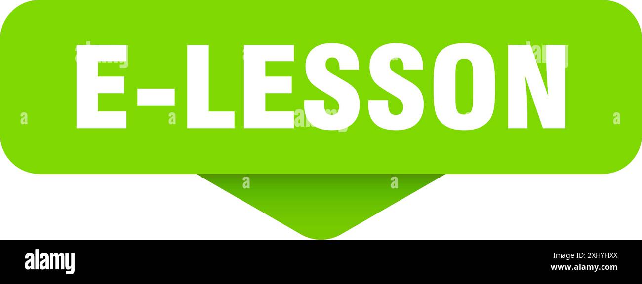e-lesson sticker. e-lesson sign on transparent background. rectangular ...
