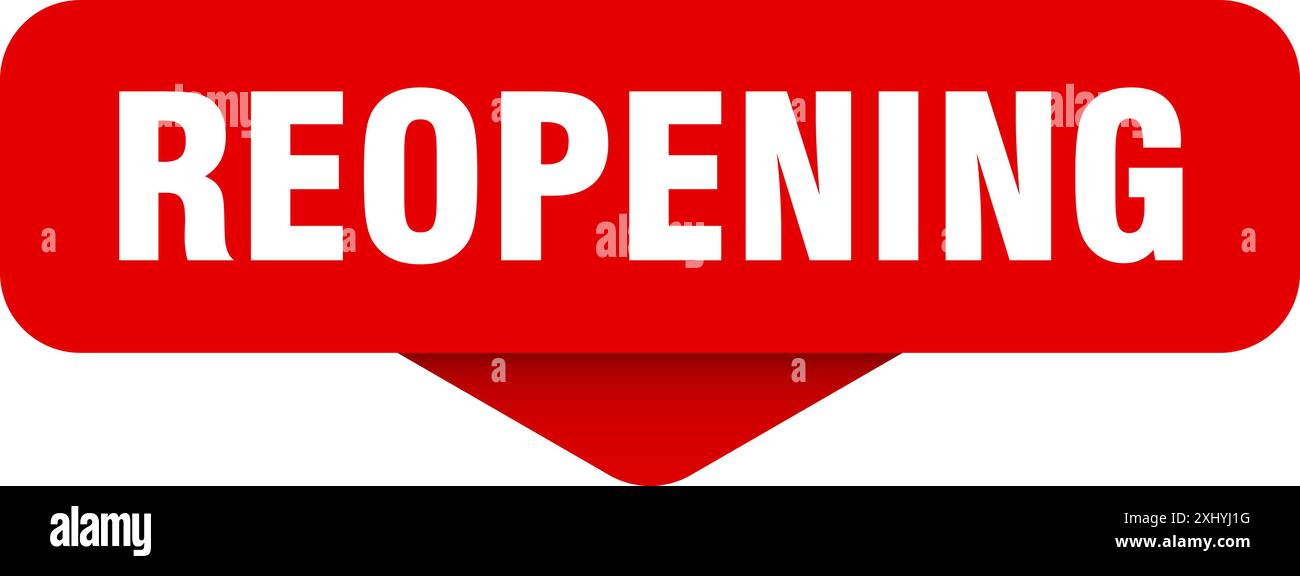 reopening sticker. reopening sign on transparent background ...