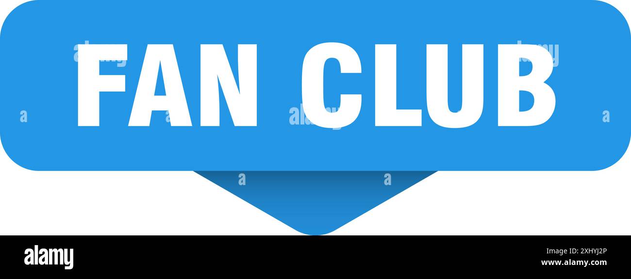 fan club sticker. fan club sign on transparent background. rectangular ...