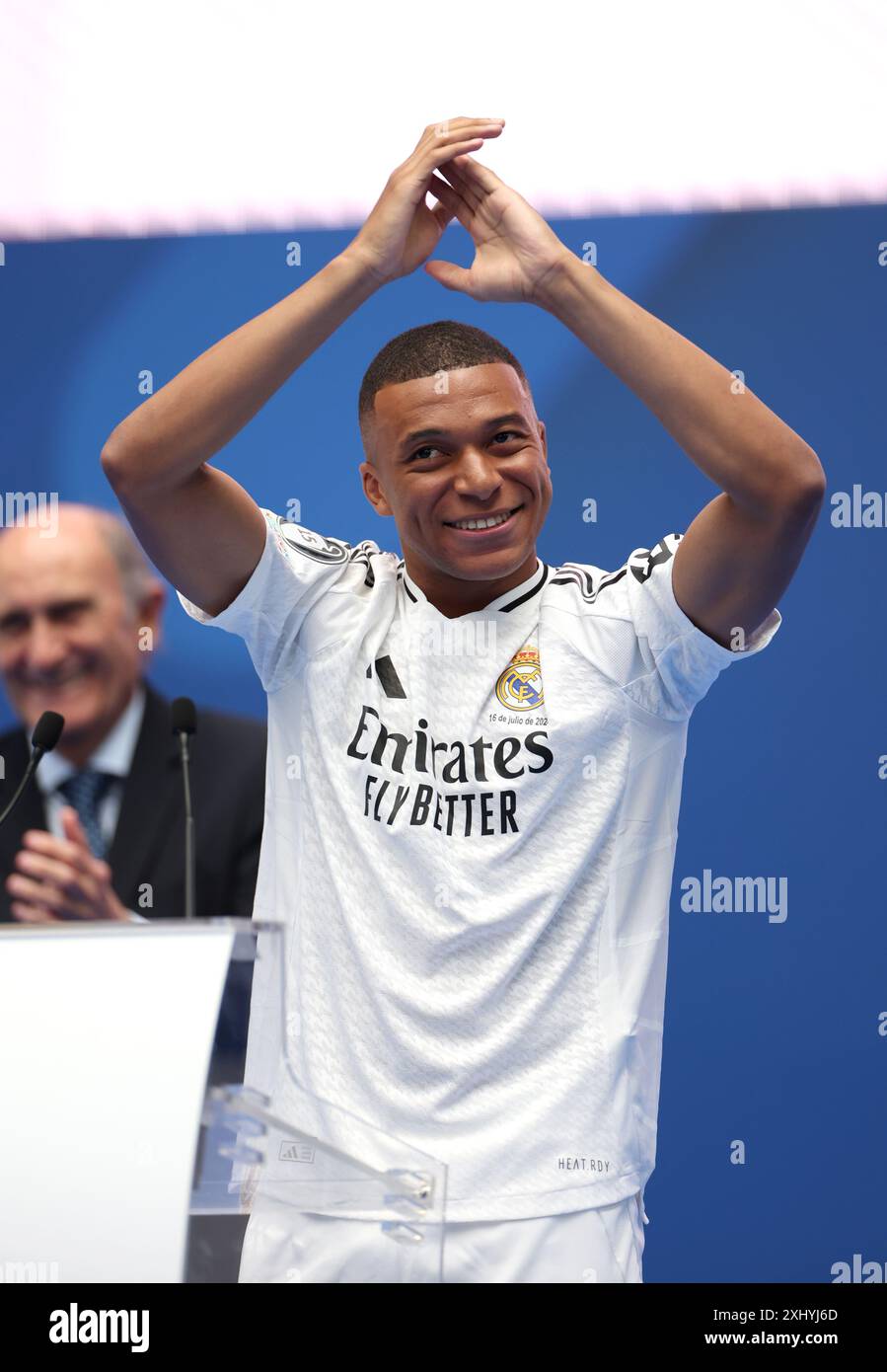New Real Madrid player Kylian Mbappe during a presentation at the ...