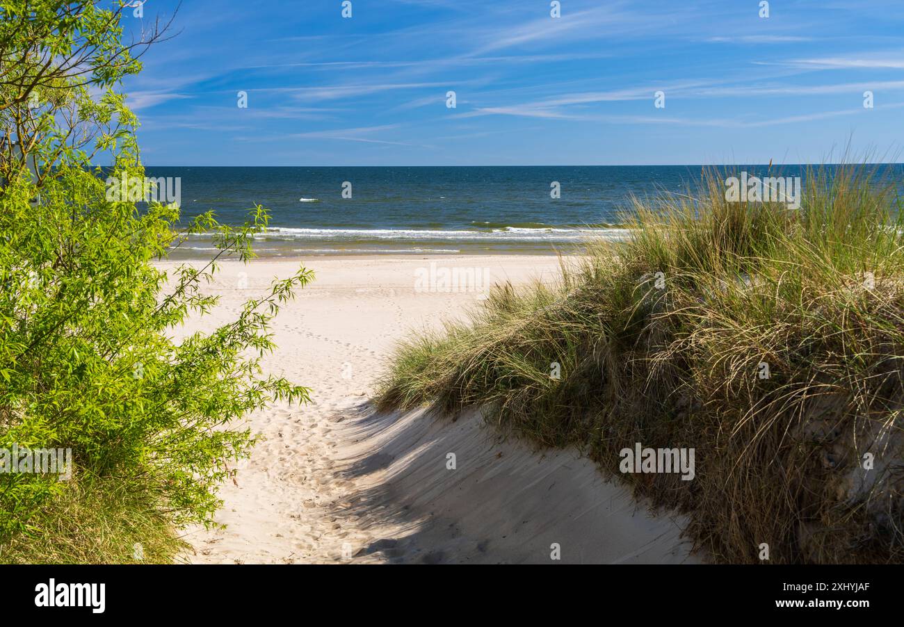 beautiful landscape with beach and sand dunes. Usedom island, Germany ...