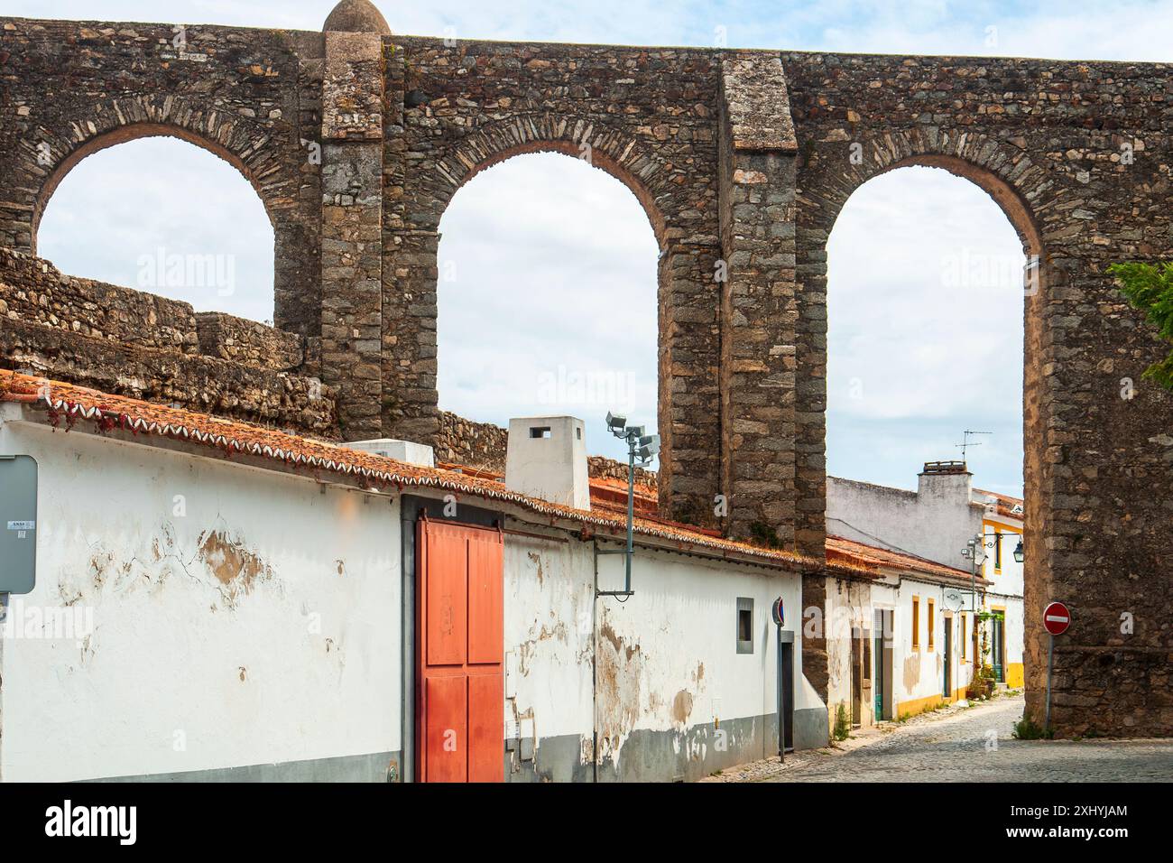 Over the centuries, the Roman aqueduct of Evora, Portuga,l has been the ...