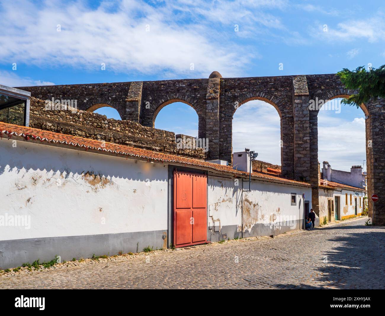 Over the centuries, the Roman aqueduct of Evora, Portuga,l has been the ...